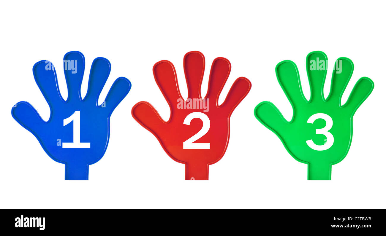 Toy Hands with Numbers Stock Photo - Alamy