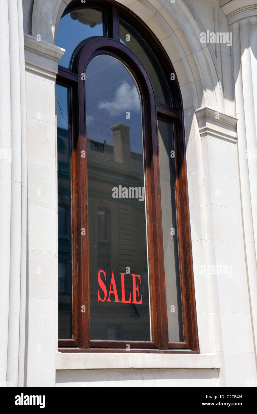 'Sale' sign on store window in Greenwich, Connecticut, USA Stock Photo ...