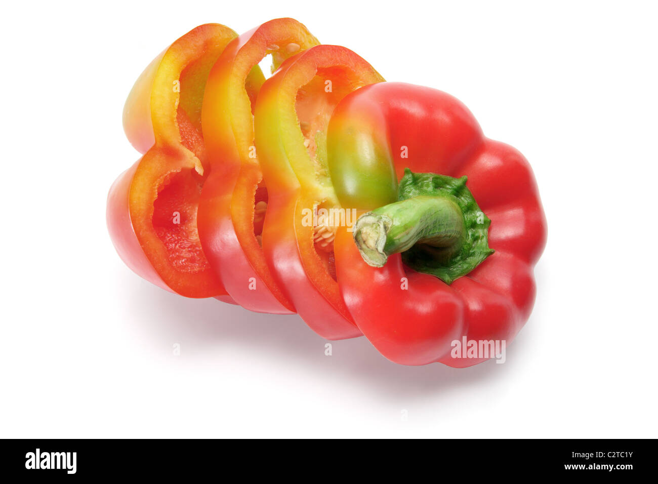 Slices of Red Capsicum Stock Photo - Alamy