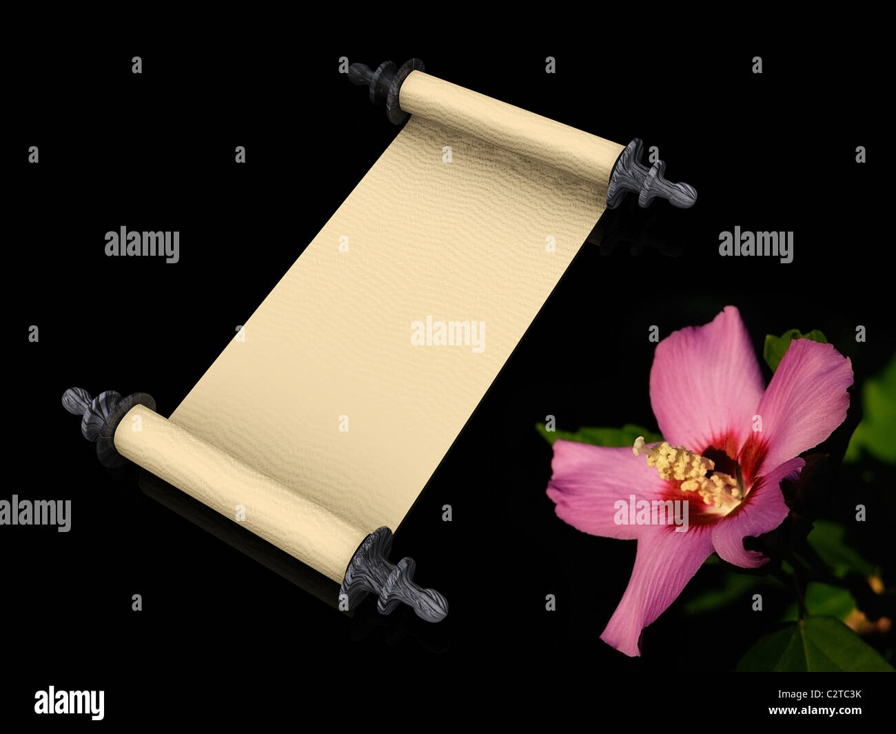 celebration old rolled letter. 3d Stock Photo - Alamy