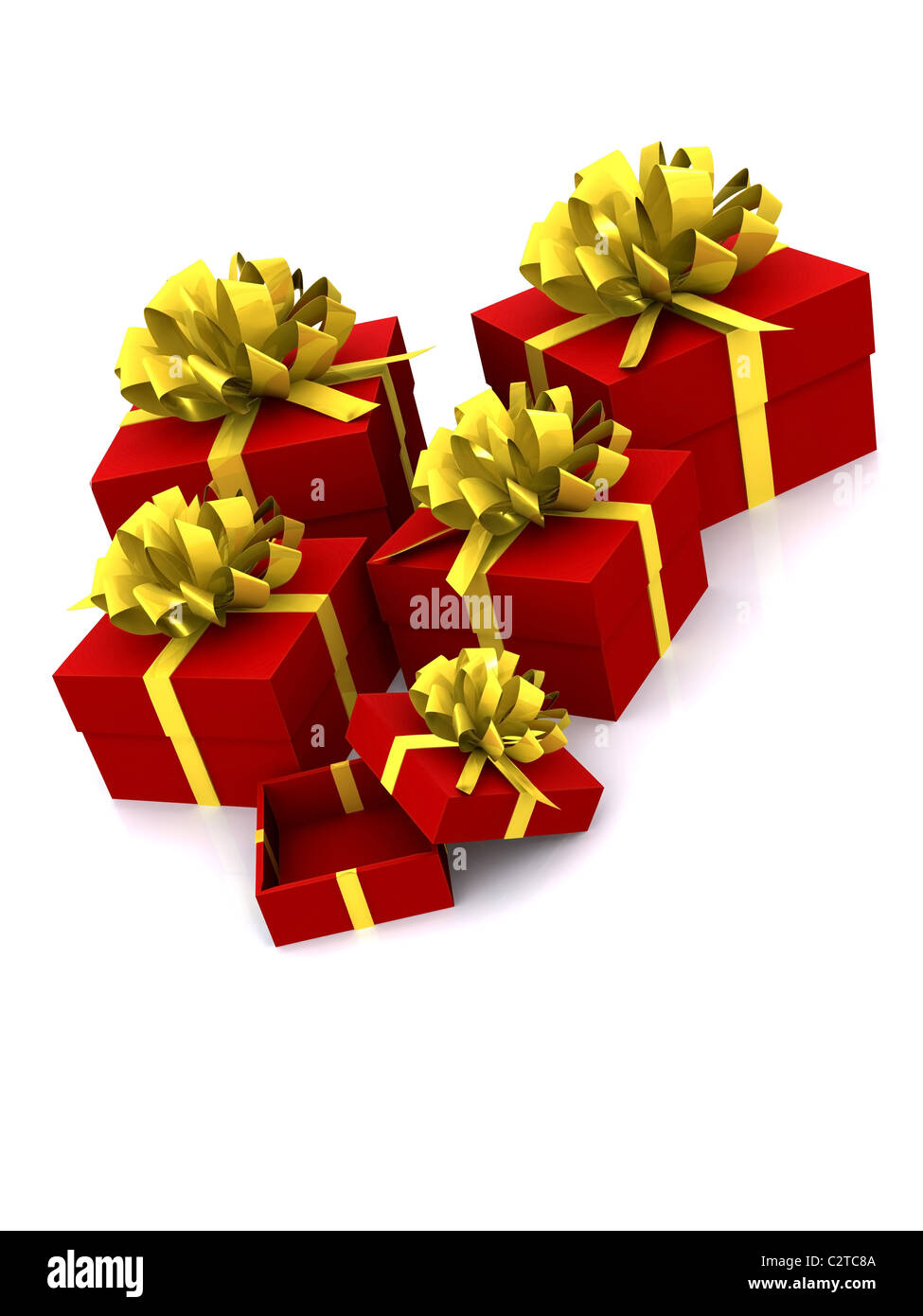 group gift boxes on white. 3d Stock Photo - Alamy
