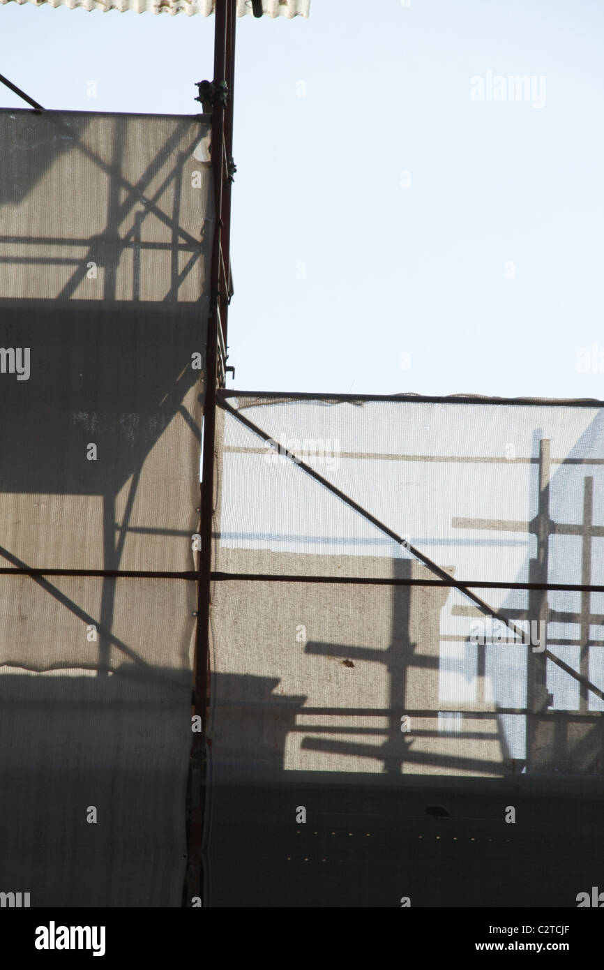detail of metal scaffold scaffolding steel structure on building ...