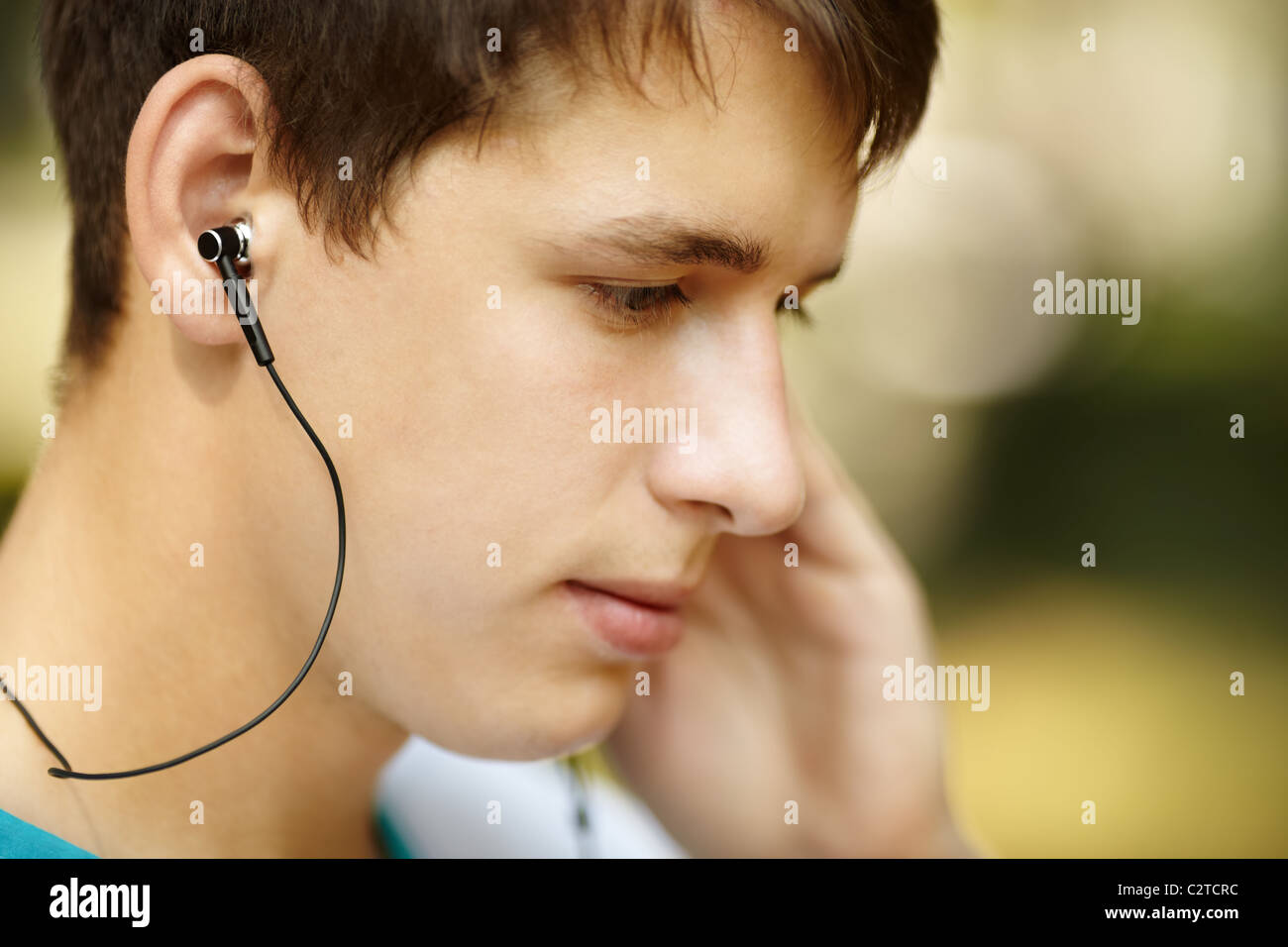 teen with head-set Stock Photo - Alamy