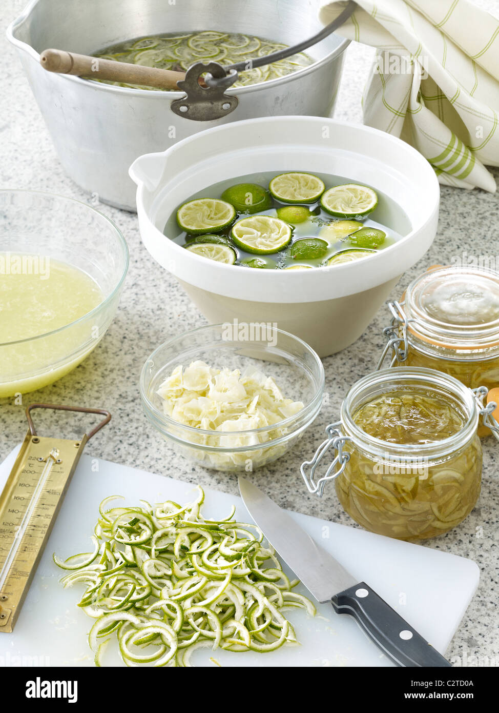 Lime jam making table Stock Photo - Alamy