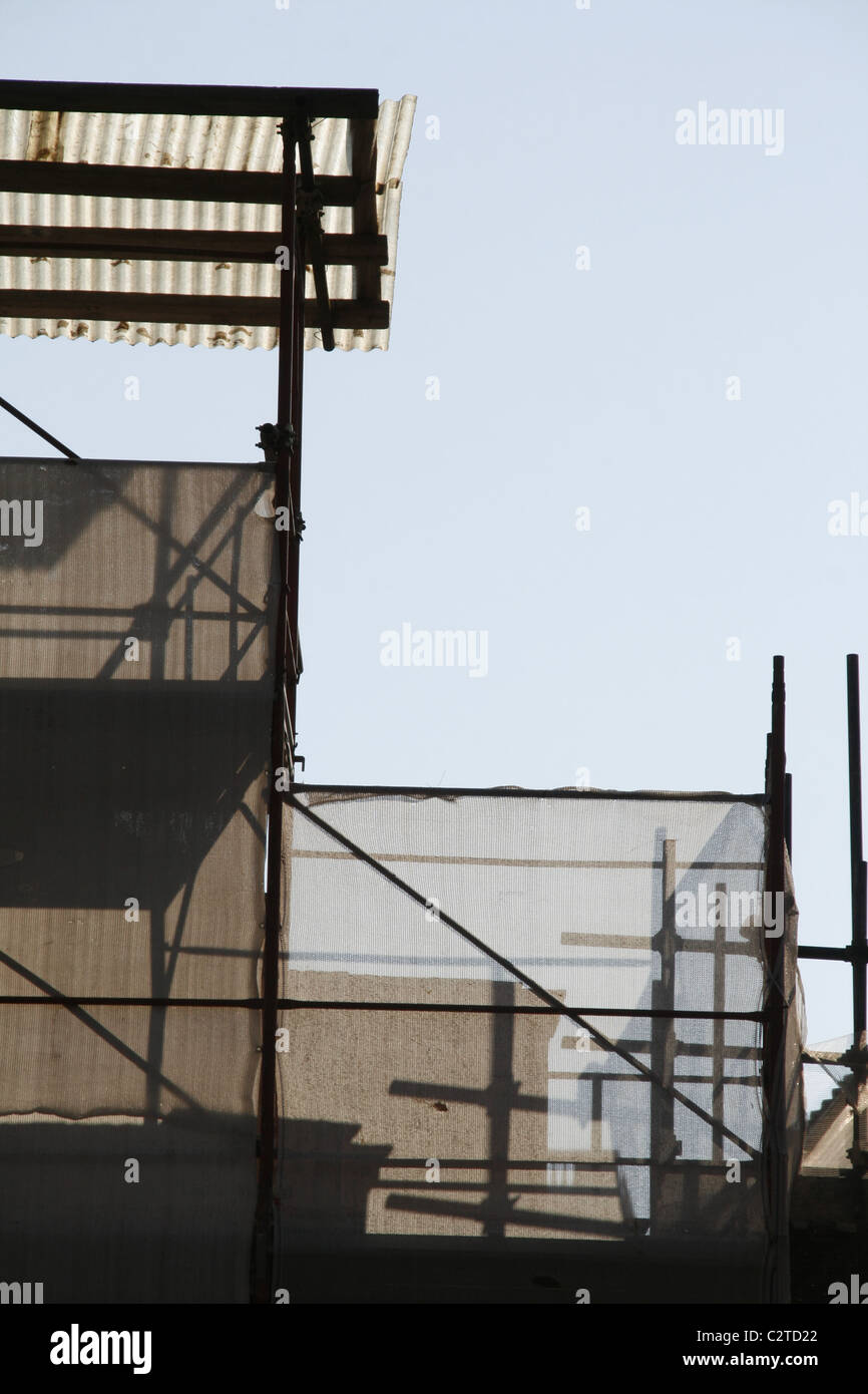 detail of metal scaffold scaffolding steel structure on building ...