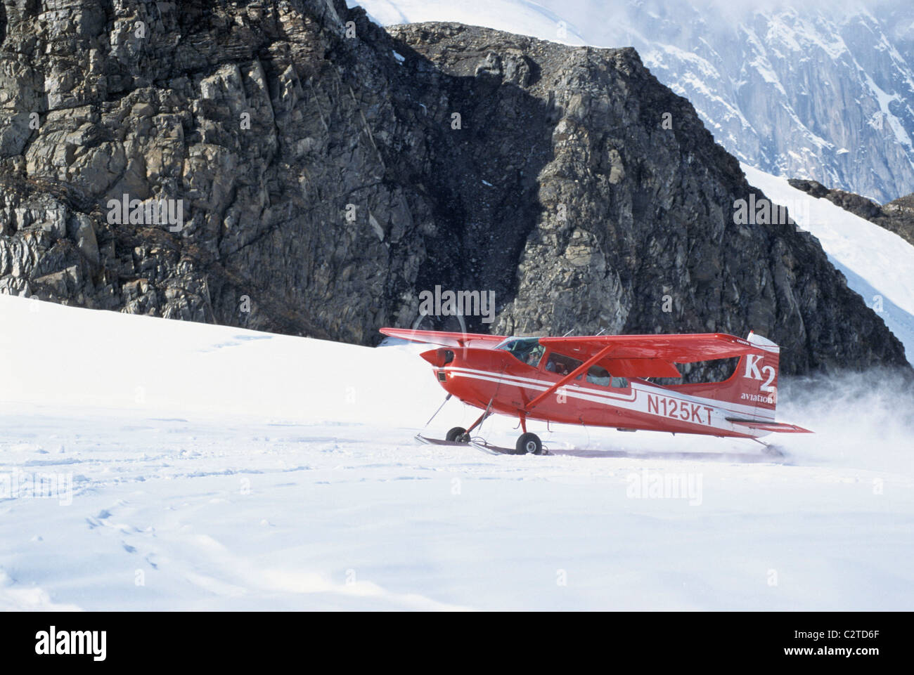 Ski Plane, Glacier Landing, Winter, Snow, Glacier, Ice Stock Photo - Alamy