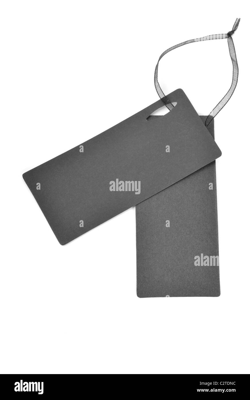 black price tag with string Stock Photo - Alamy