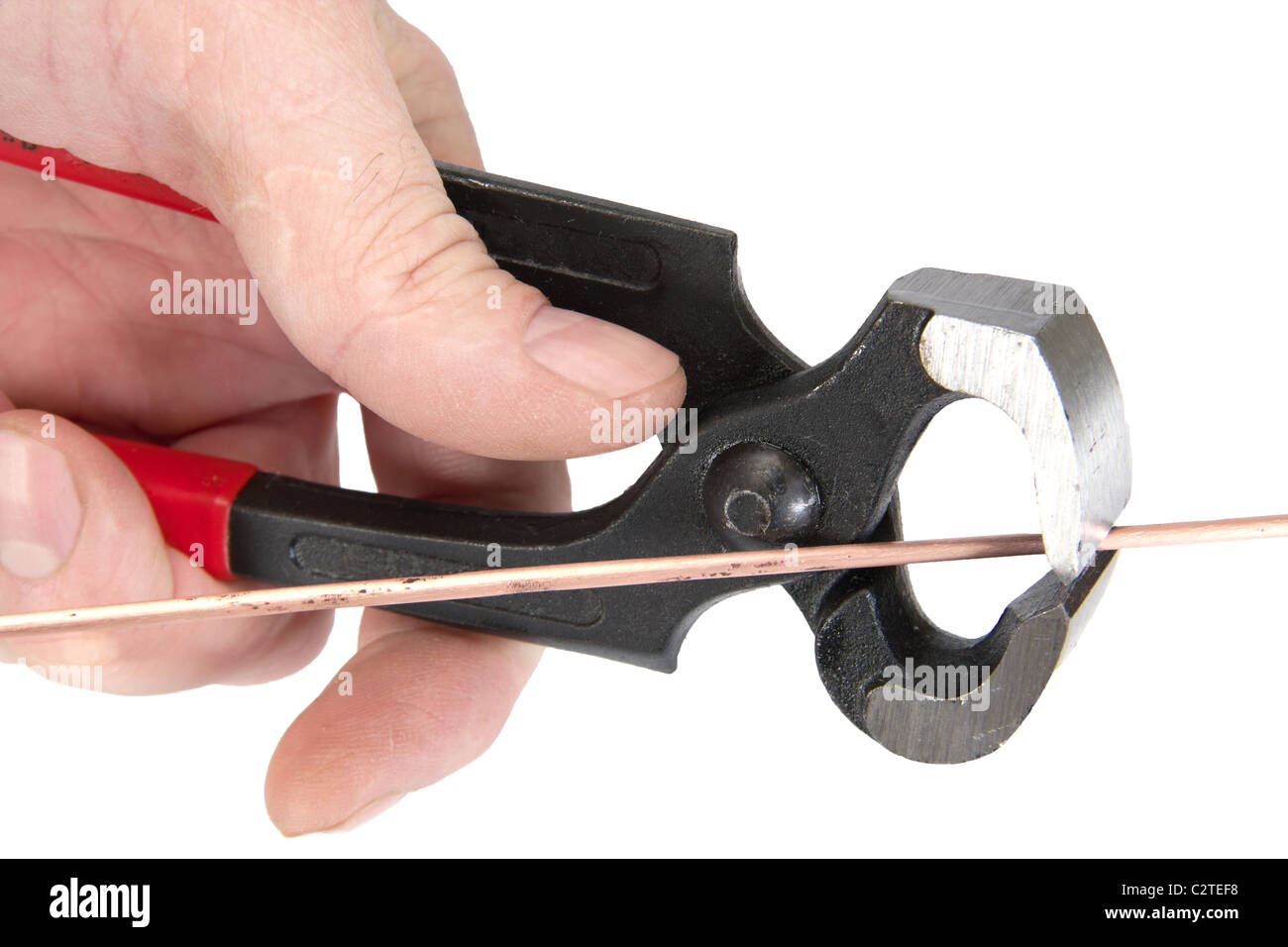 Men's hand keeps the locksmith tools, isolated on a white background ...