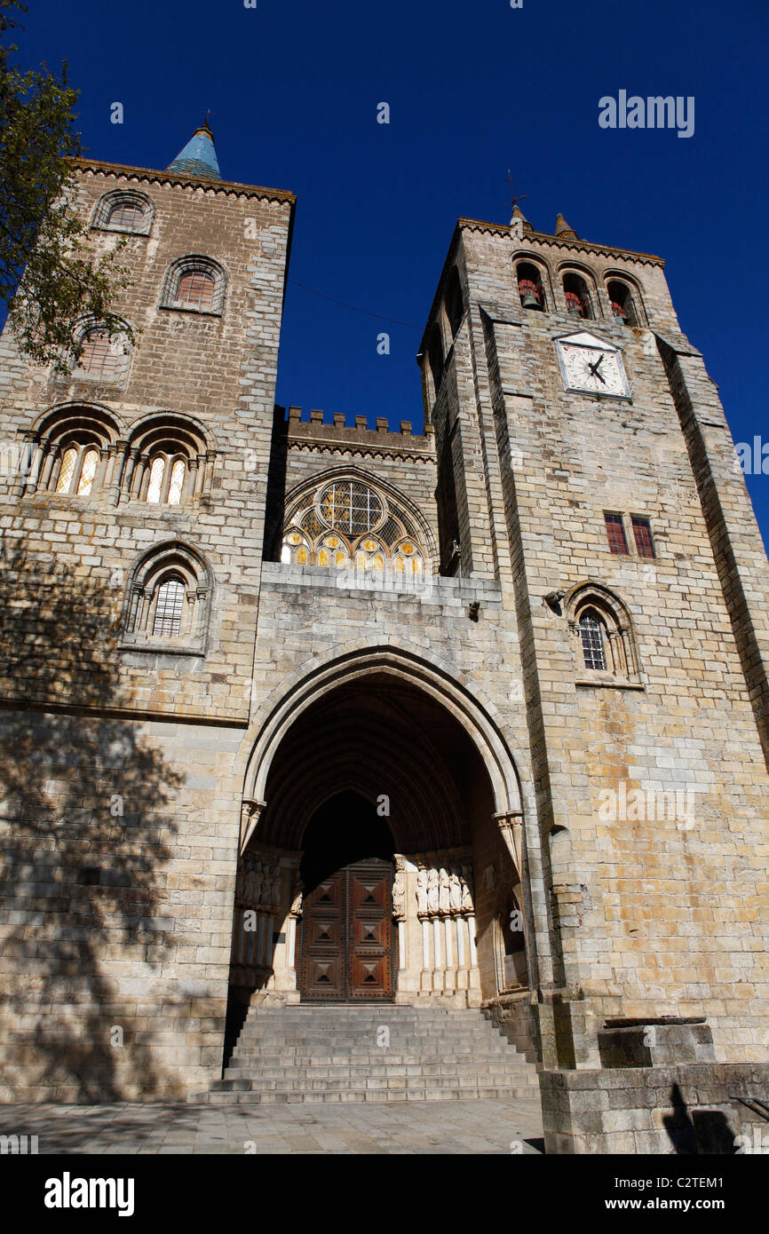 The facade and main door of Evora Cathedral in Portugal Stock Photo - Alamy