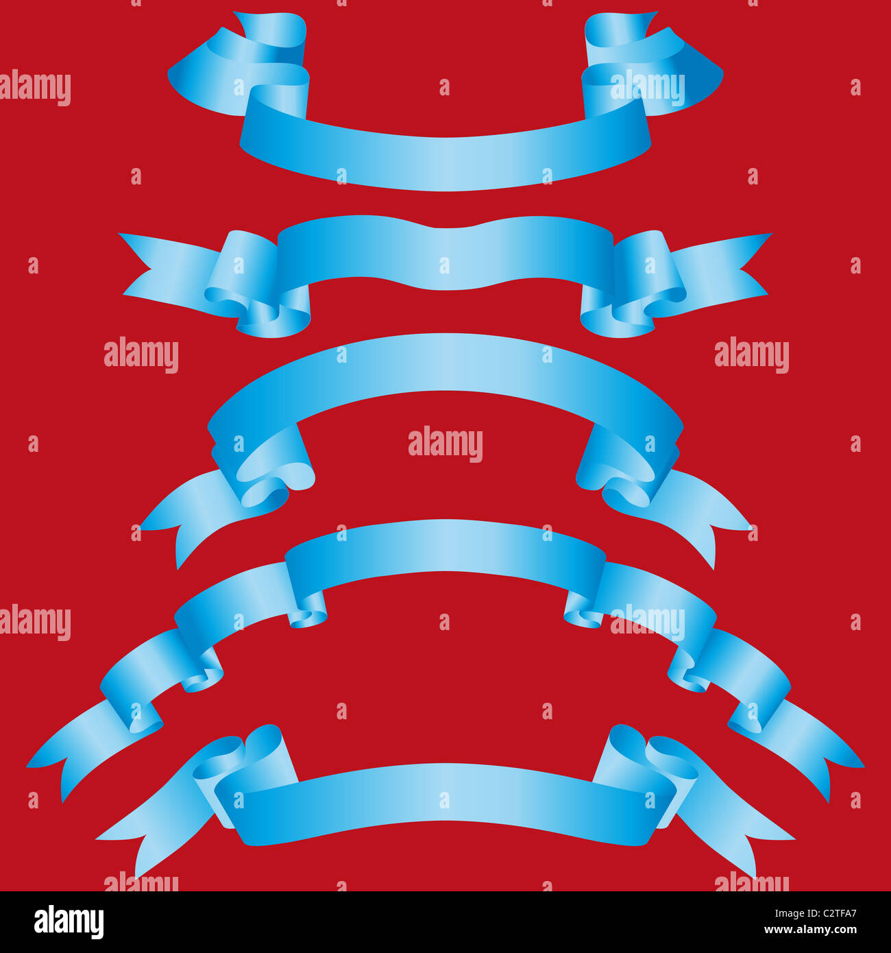 Set of different vector ribbons on red background Stock Photo - Alamy