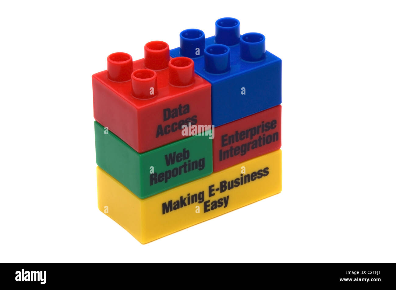 Business Slogans On Childrens Building Blocks Stock Photo - Alamy