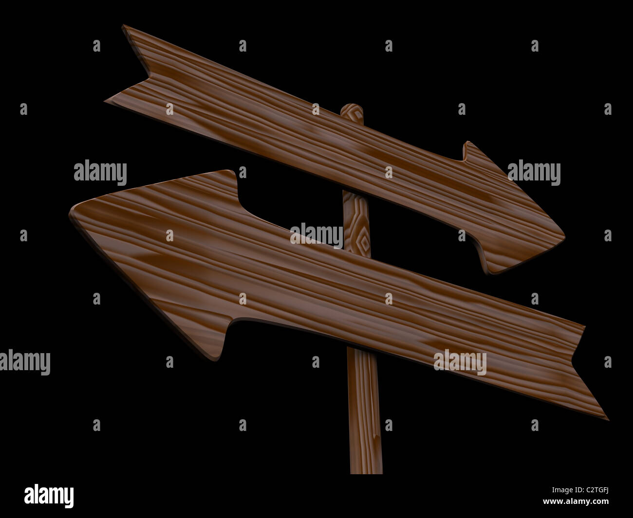 empty isolated wooden signpost. 3d Stock Photo - Alamy