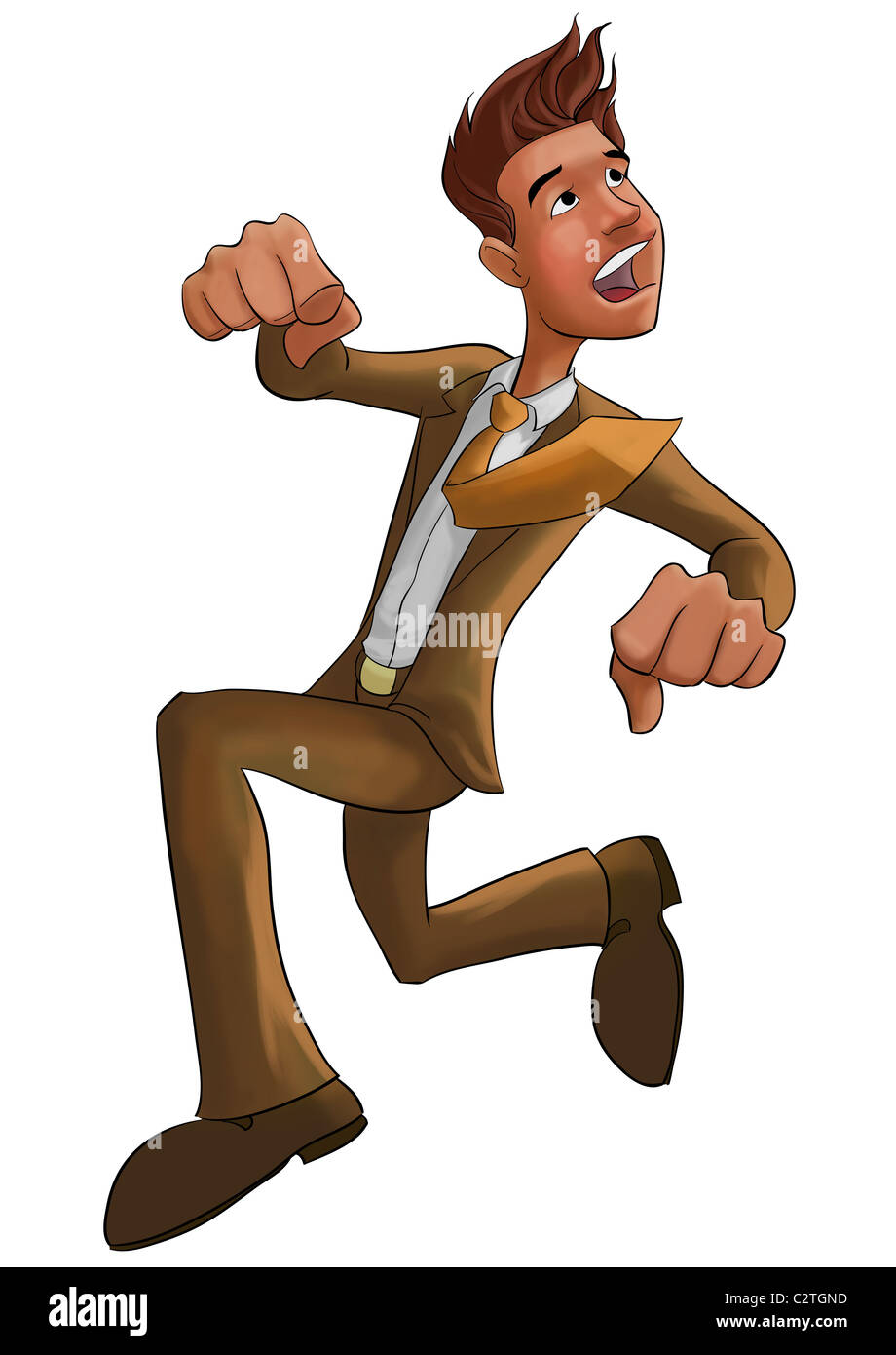 Man Running Fast Scared