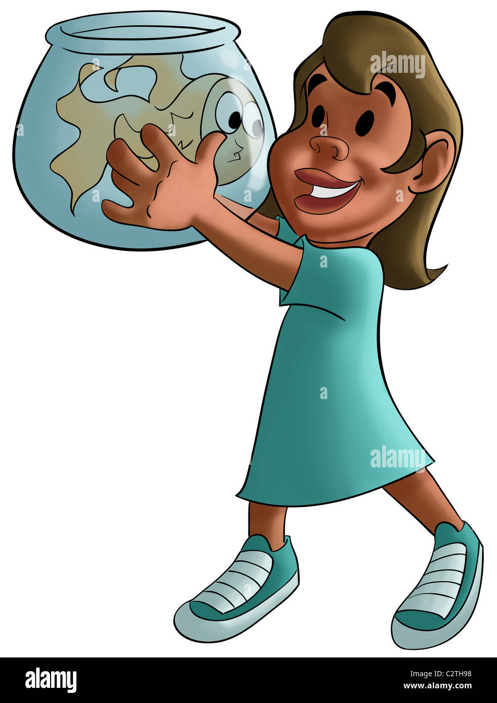 Girl aquarium Cut Out Stock Images & Pictures - Alamy