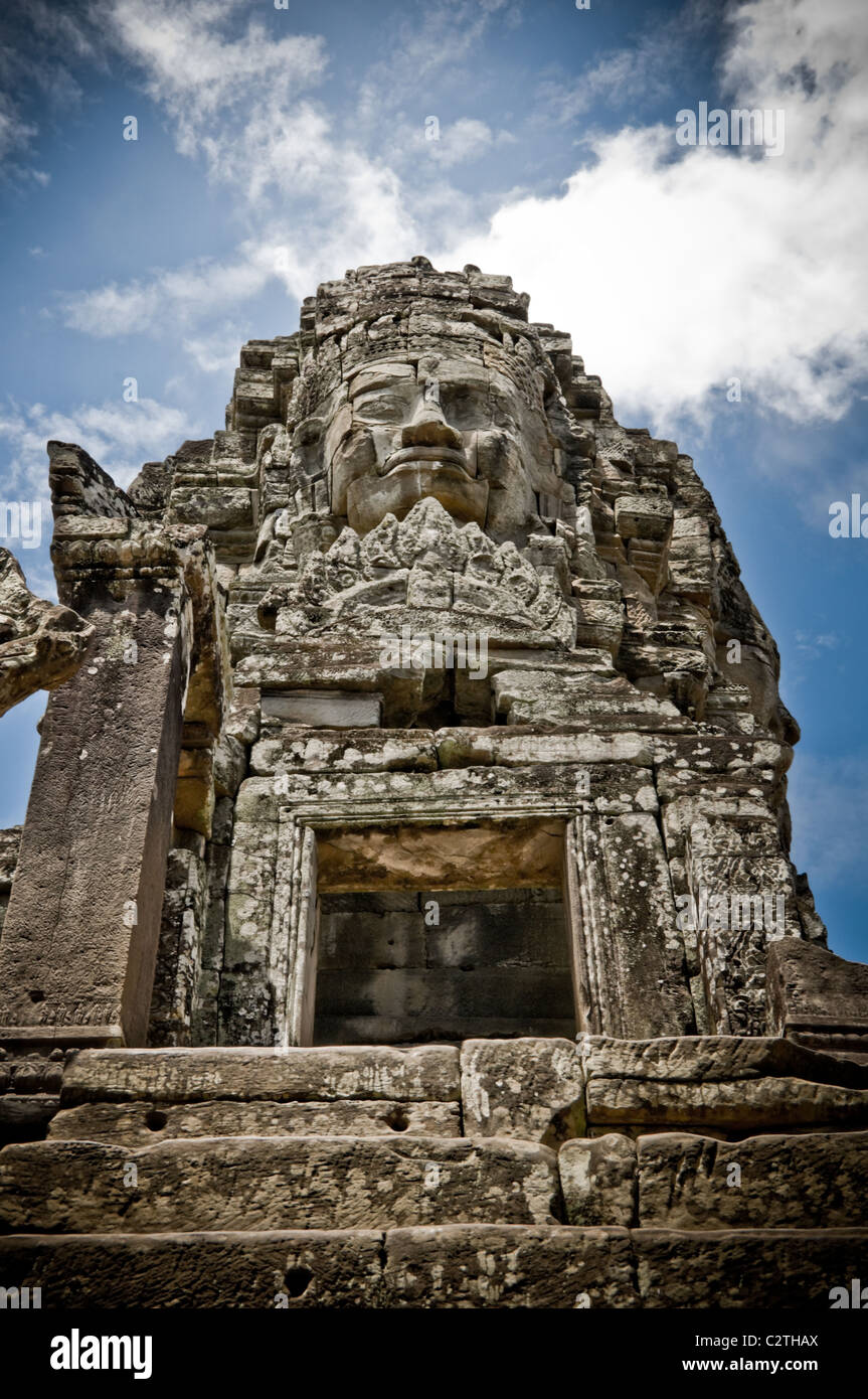 Detail of Bayon Temple, Angkorian and pre-Angkorian-era Khmer ...