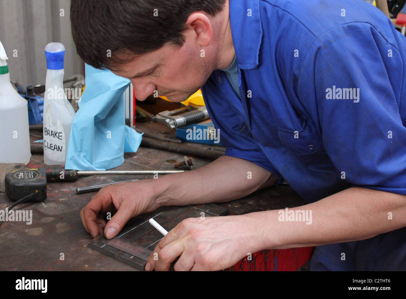 Measuring out Metal Stock Photo - Alamy