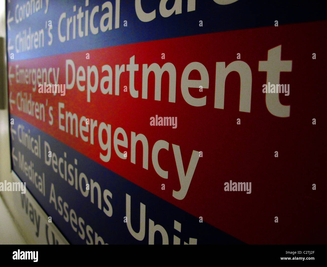 english hospital emergency department sign Stock Photo - Alamy