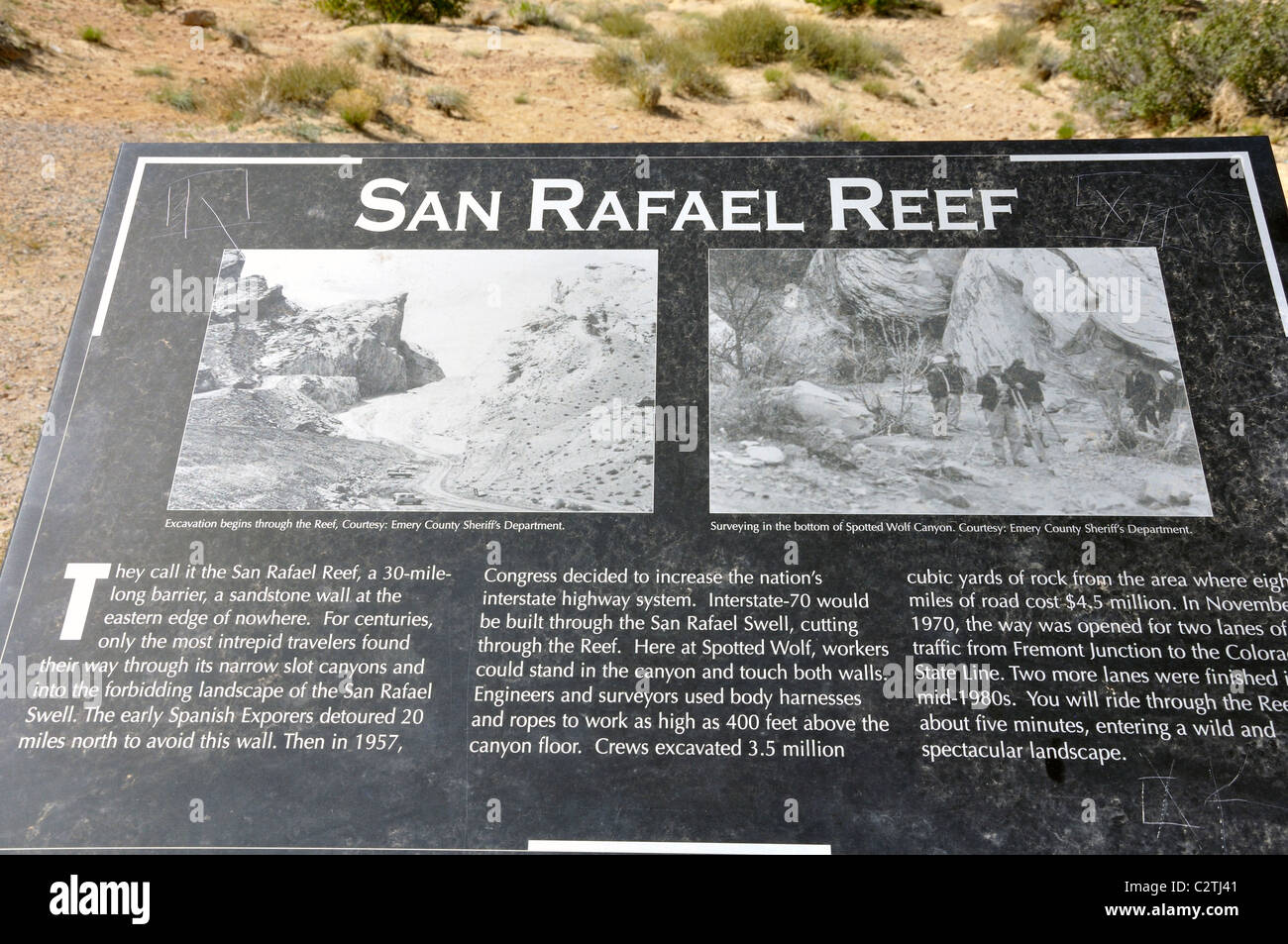 San Rafael Reef, Utah, USA - tourist information stand Stock Photo - Alamy