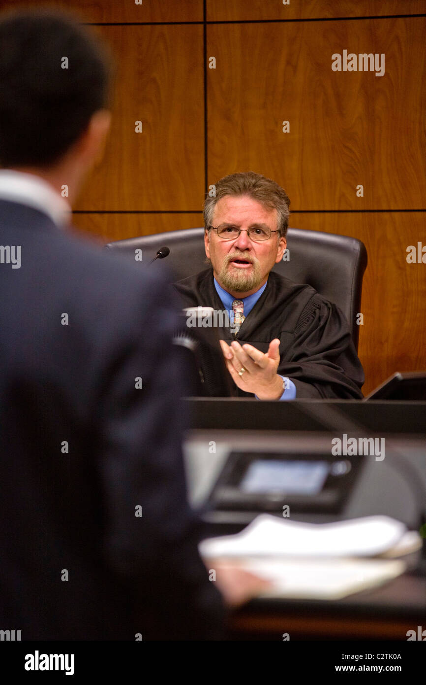 A real judge responds to a student's argument at the law school of the ...