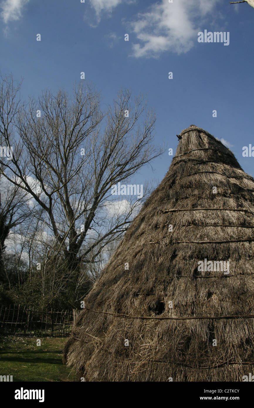 old traditional rural farm structure with straw roof Stock Photo - Alamy