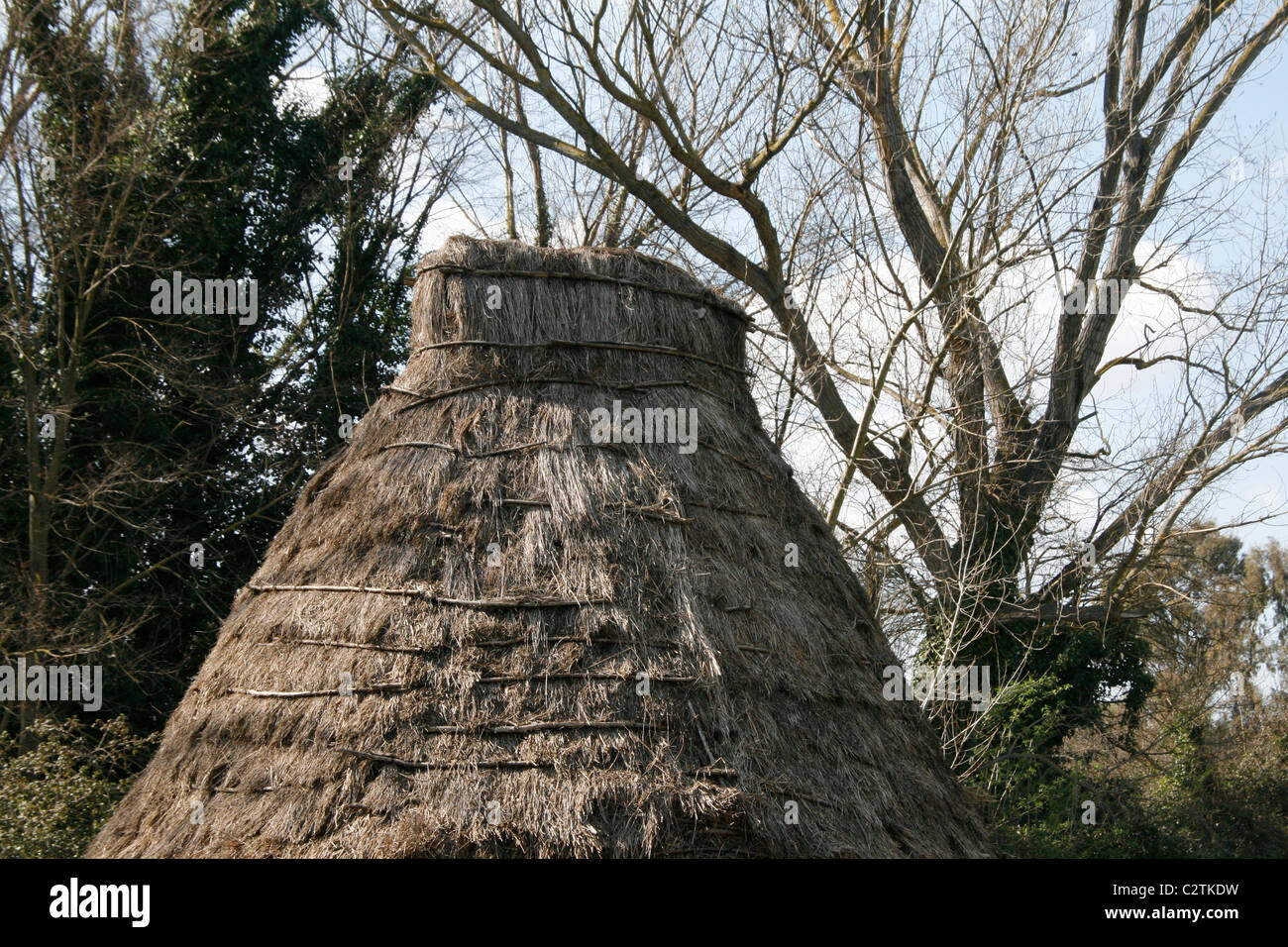 old traditional rural farm structure with straw roof Stock Photo - Alamy
