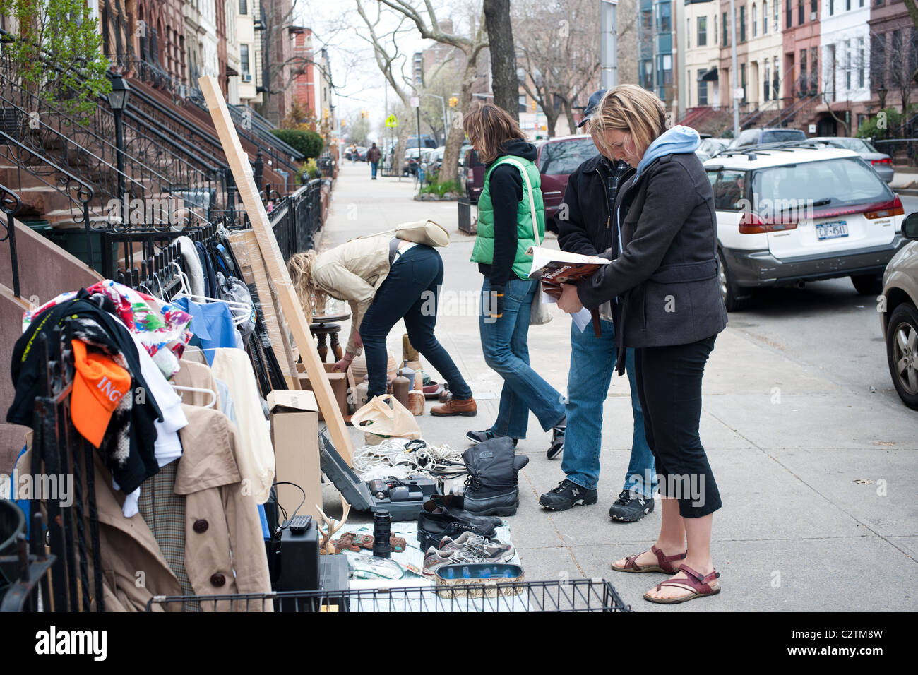 A stoop sale in Prospect Heights neighborhood of Brooklyn on on ...
