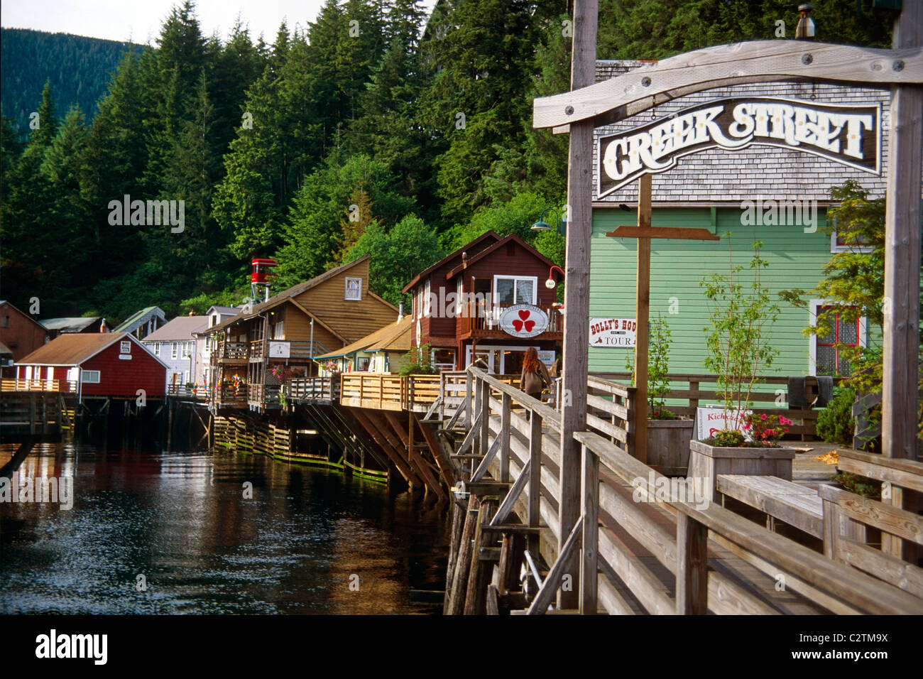 Boardwalks Over Waterway Form Creek Street in Ketchikan Alaska, Tongass ...