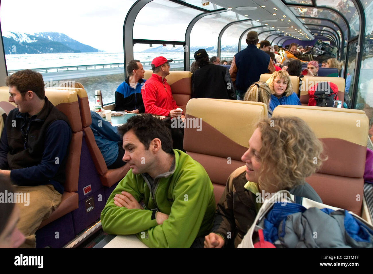 People Ride Grandview Ski Train AK Railroad SC AK WI Stock Photo - Alamy