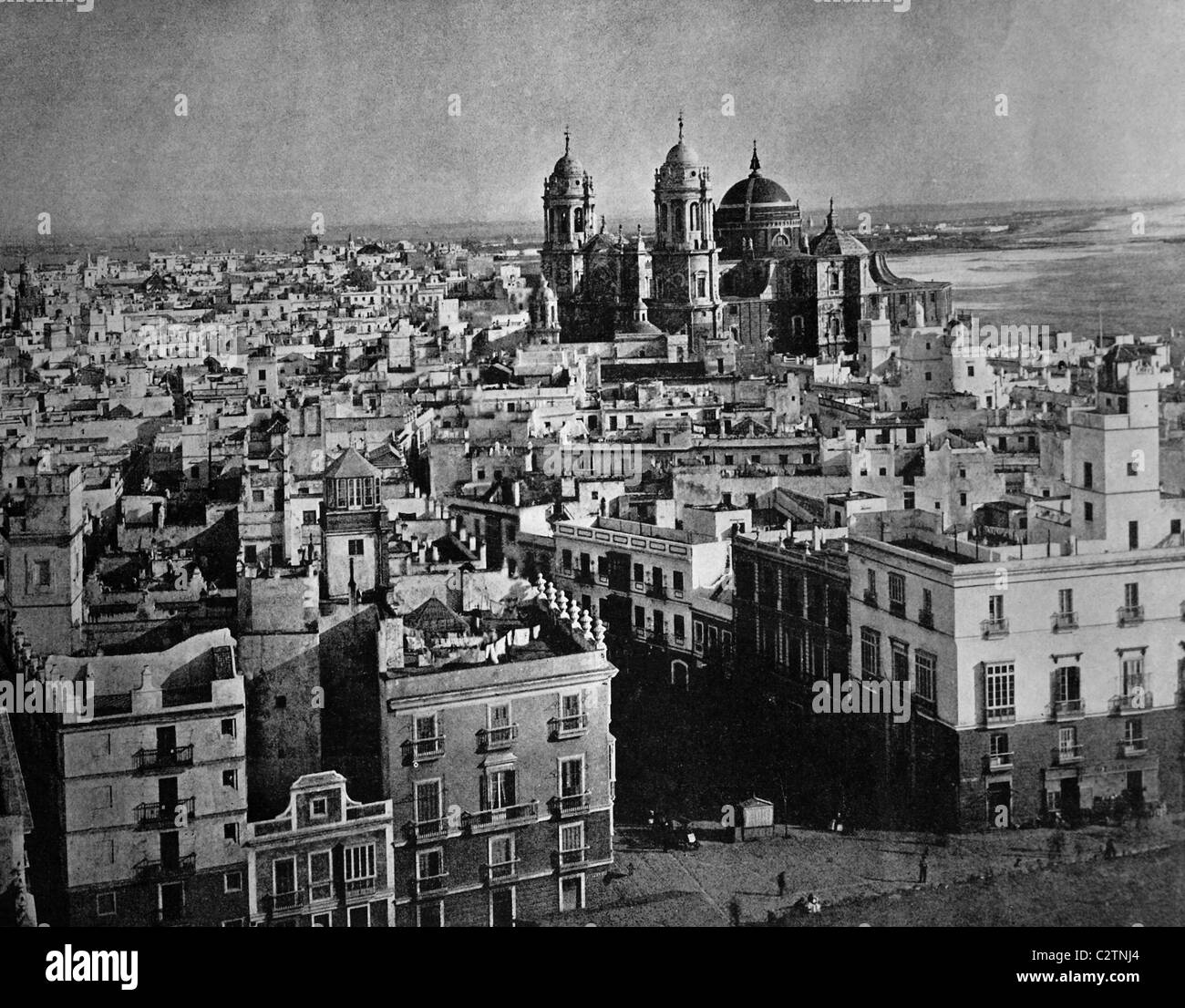Early autotype of Cadiz, Andalucia, Spain, historical photo, 1884 Stock ...