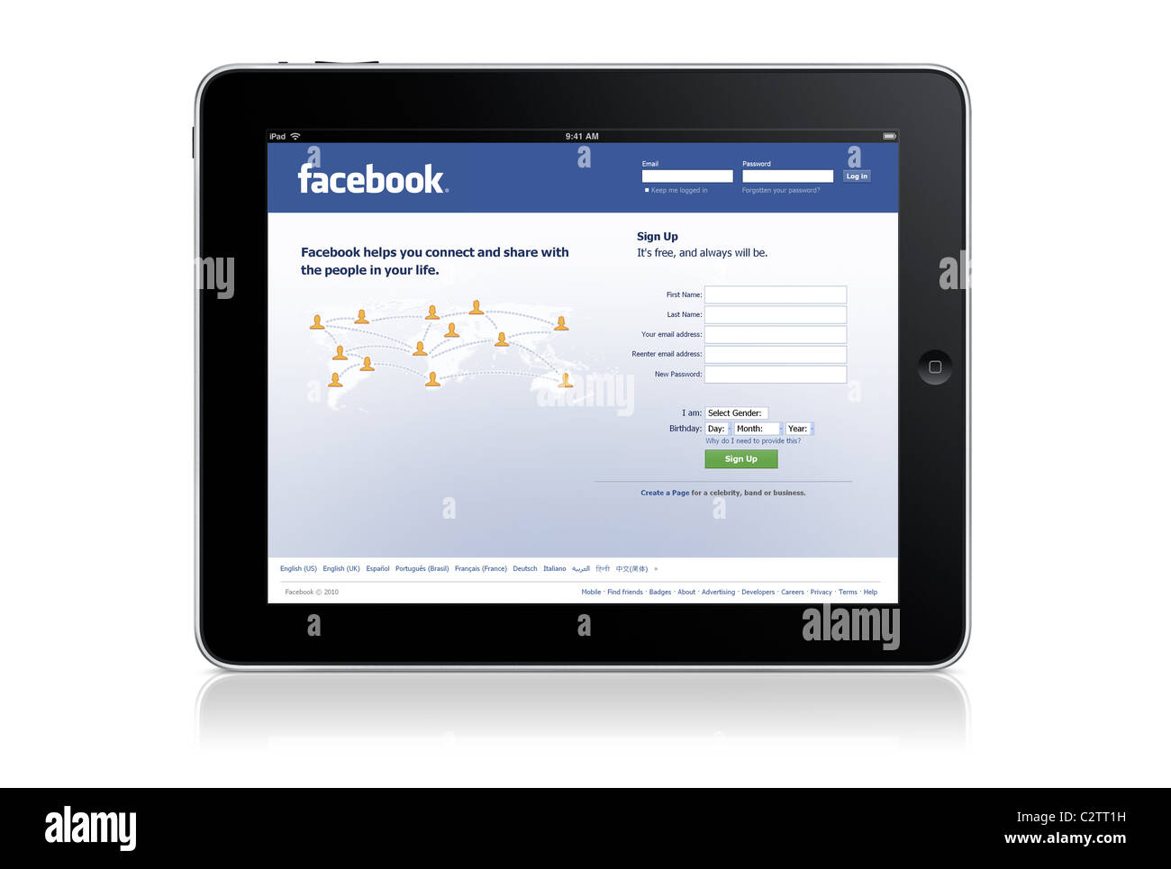 iPad facebook cutout in white background Stock Photo - Alamy