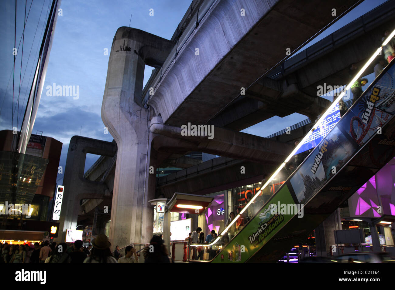 Escalator under BTS Railway near Siam Center , Thailand Stock Photo - Alamy
