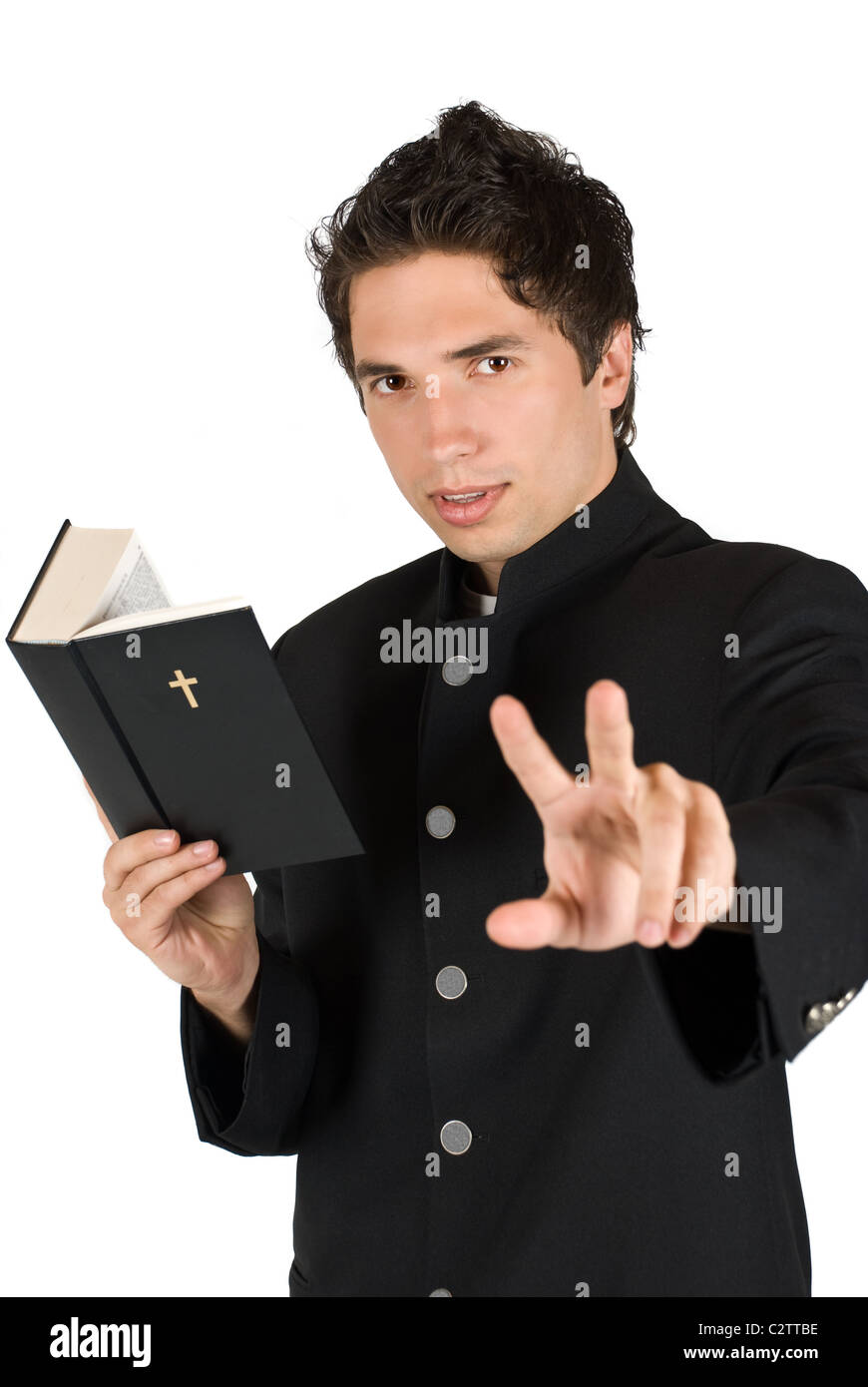 Priest reading from bible hi-res stock photography and images - Alamy