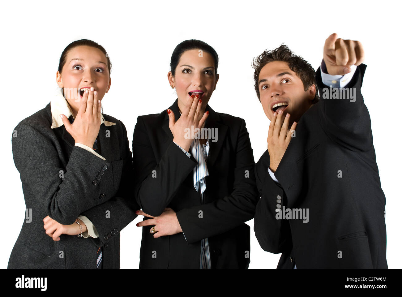 Group Shocked People Looking Up Stock Photos & Group Shocked People ...