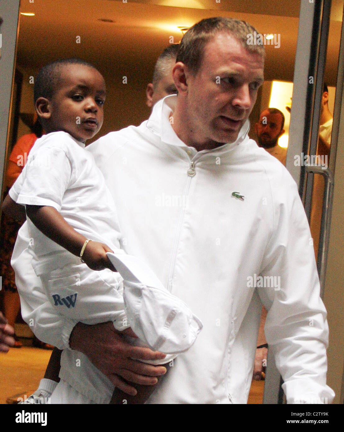 David Banda and Guy Ritchie leaving the Kabbalah center in Manhattan ...