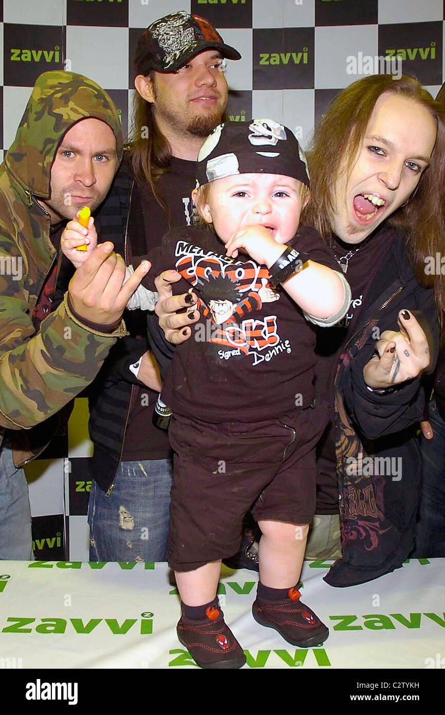 Finish metal band Children of Bodom signs copies of their new single ...