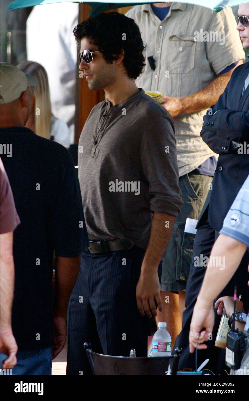 Adrian Grenier The cast of HBO's 'Entourage' filming a scene at the ...