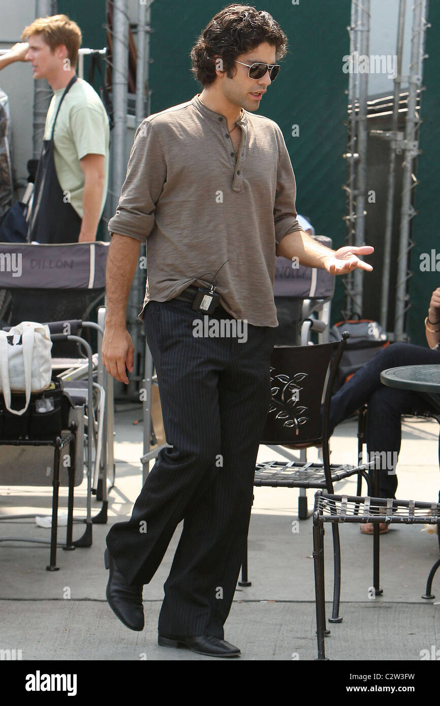 Adrian Grenier The cast of HBO's 'Entourage' filming a scene at the ...