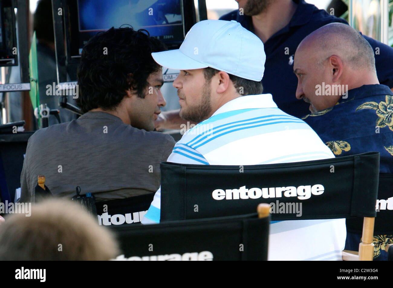 Adrian Grenier and Jerry Ferrara The cast of HBO's 'Entourage' filming ...