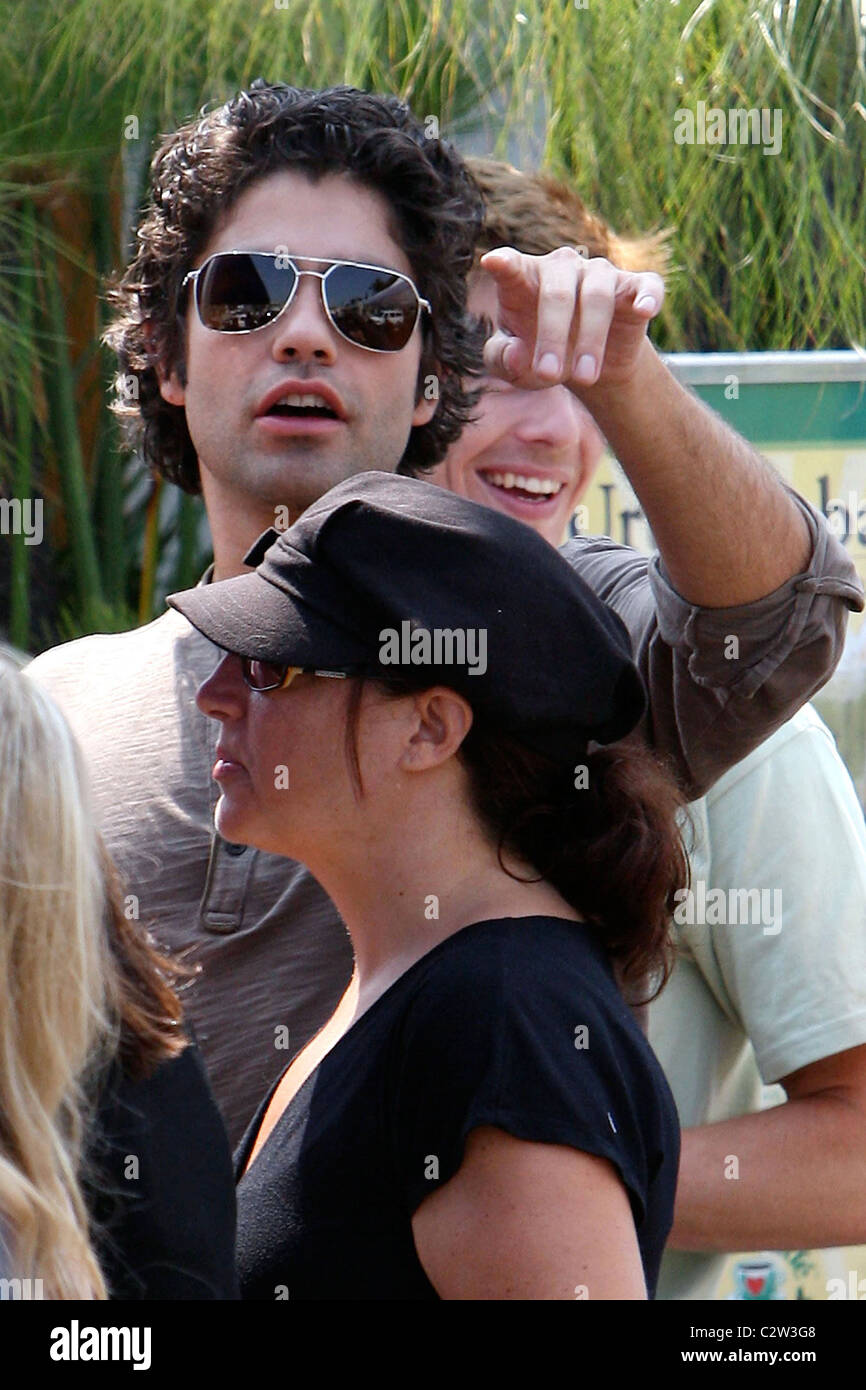 Adrian Grenier The cast of HBO's 'Entourage' filming a scene at the ...