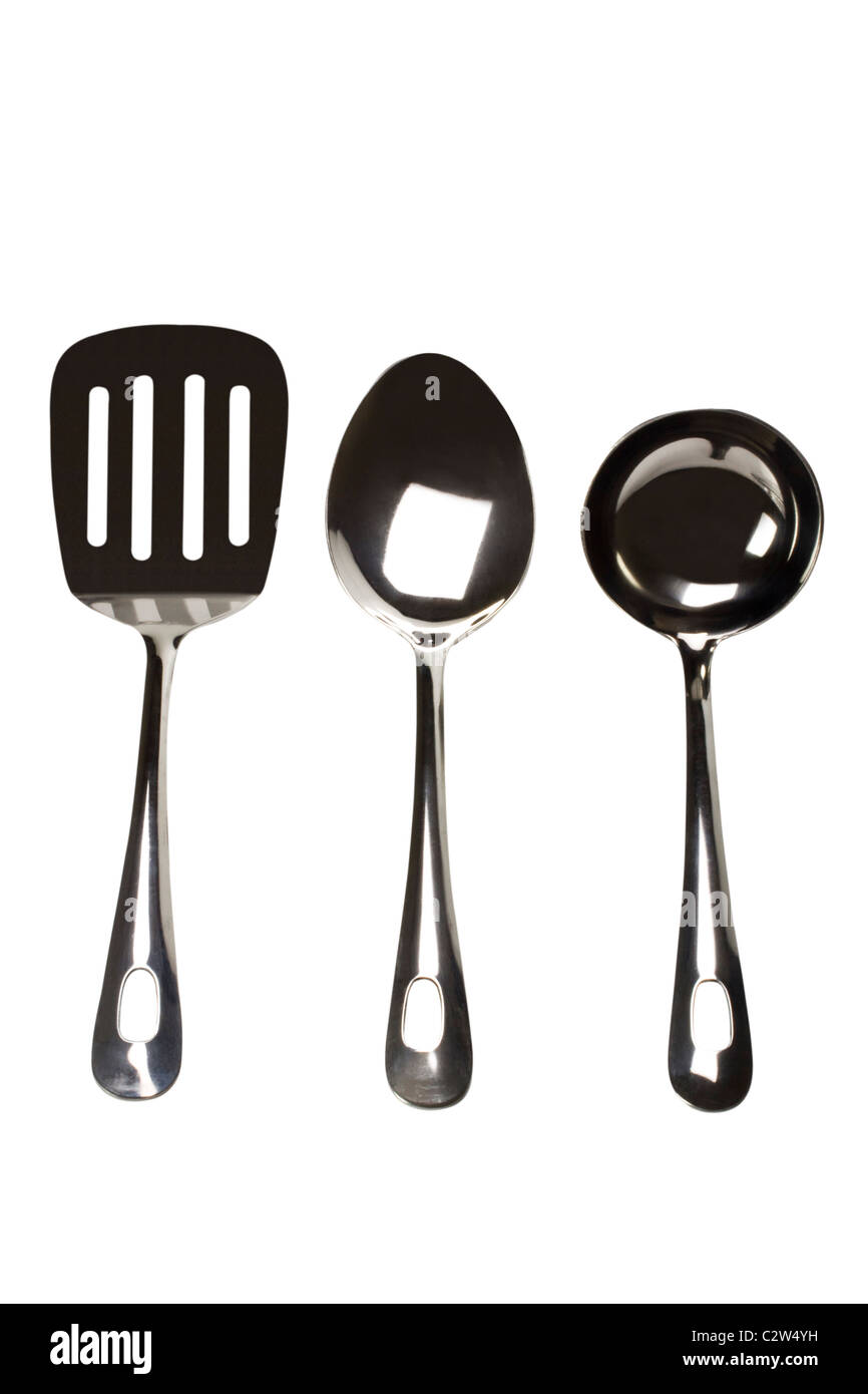 Close-up of kitchen ladles Stock Photo - Alamy