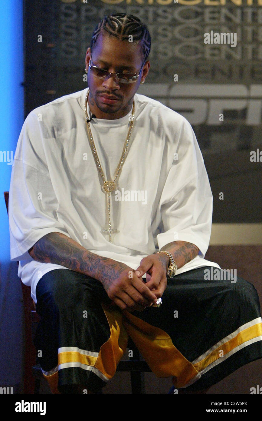 NBA player Allen Iverson held a press conference for his annual charity ...