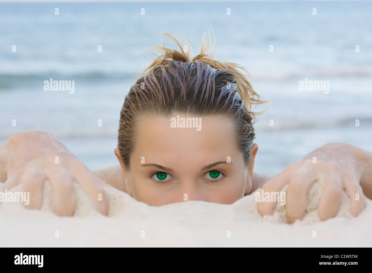 Beautiful blonde girl green eyes hi-res stock photography and images ...