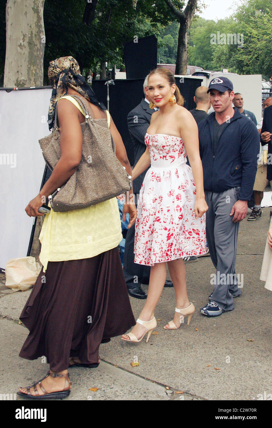 Jennifer Lopez on the set of a fashion shoot for Elle magazine in ...