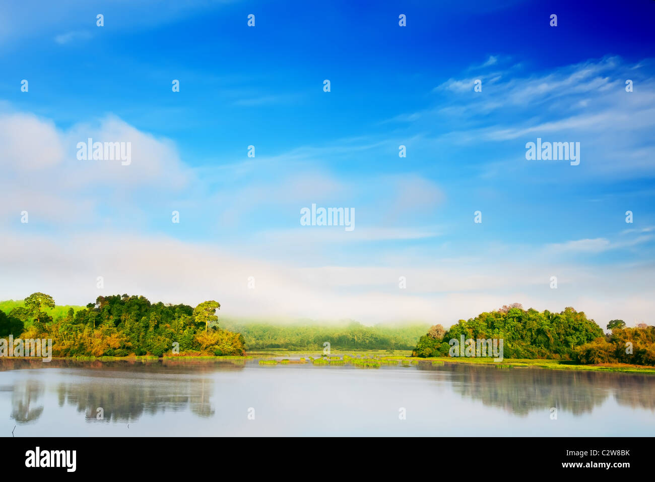 Beautiful tropical lake at morning time Stock Photo - Alamy