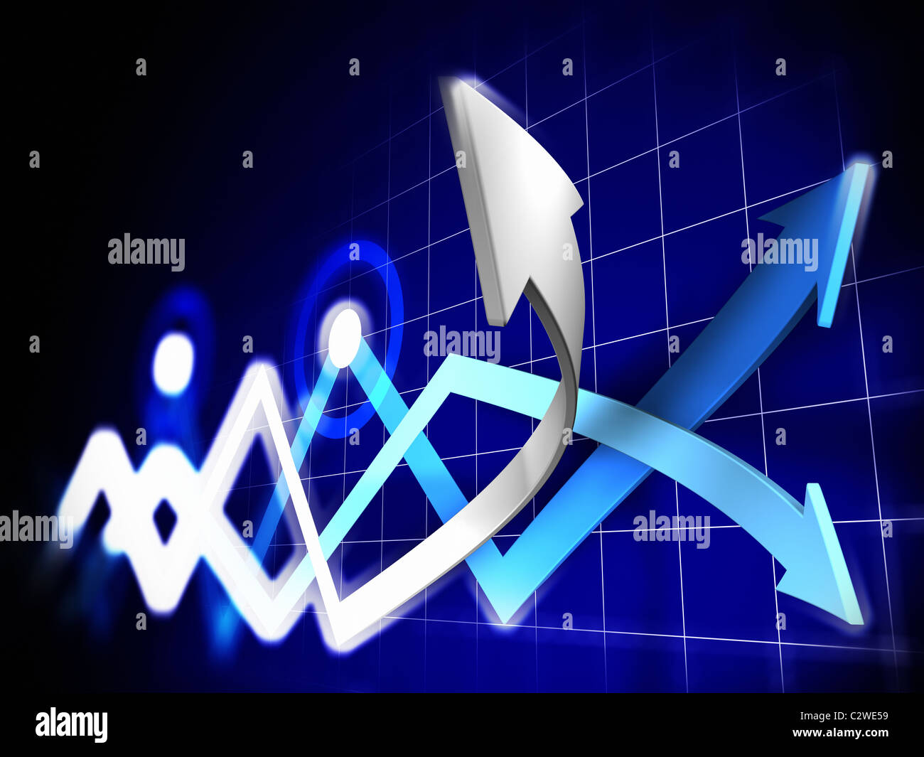 Three different stock chart, 3d abstract render Stock Photo - Alamy