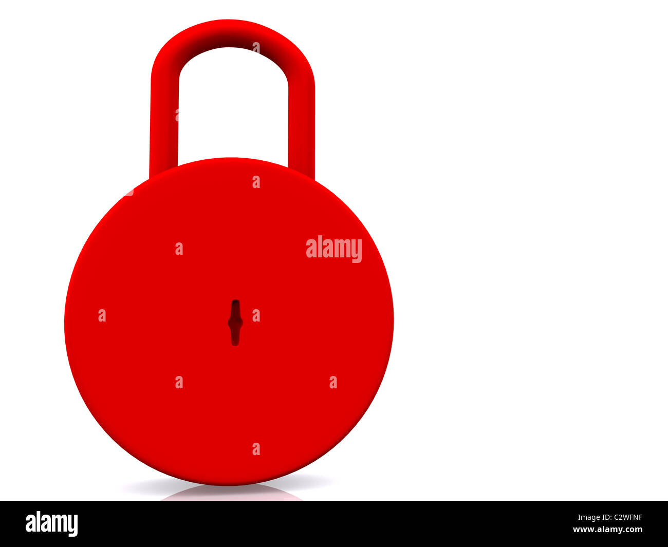 red lock on white. 3d Stock Photo - Alamy