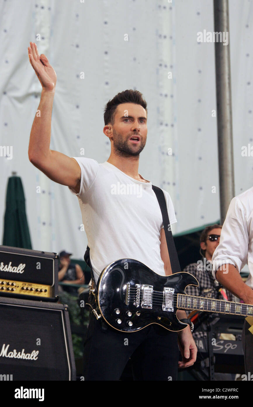 Adam Levine Maroon 5 performs live for 'Good Morning America's Summer ...