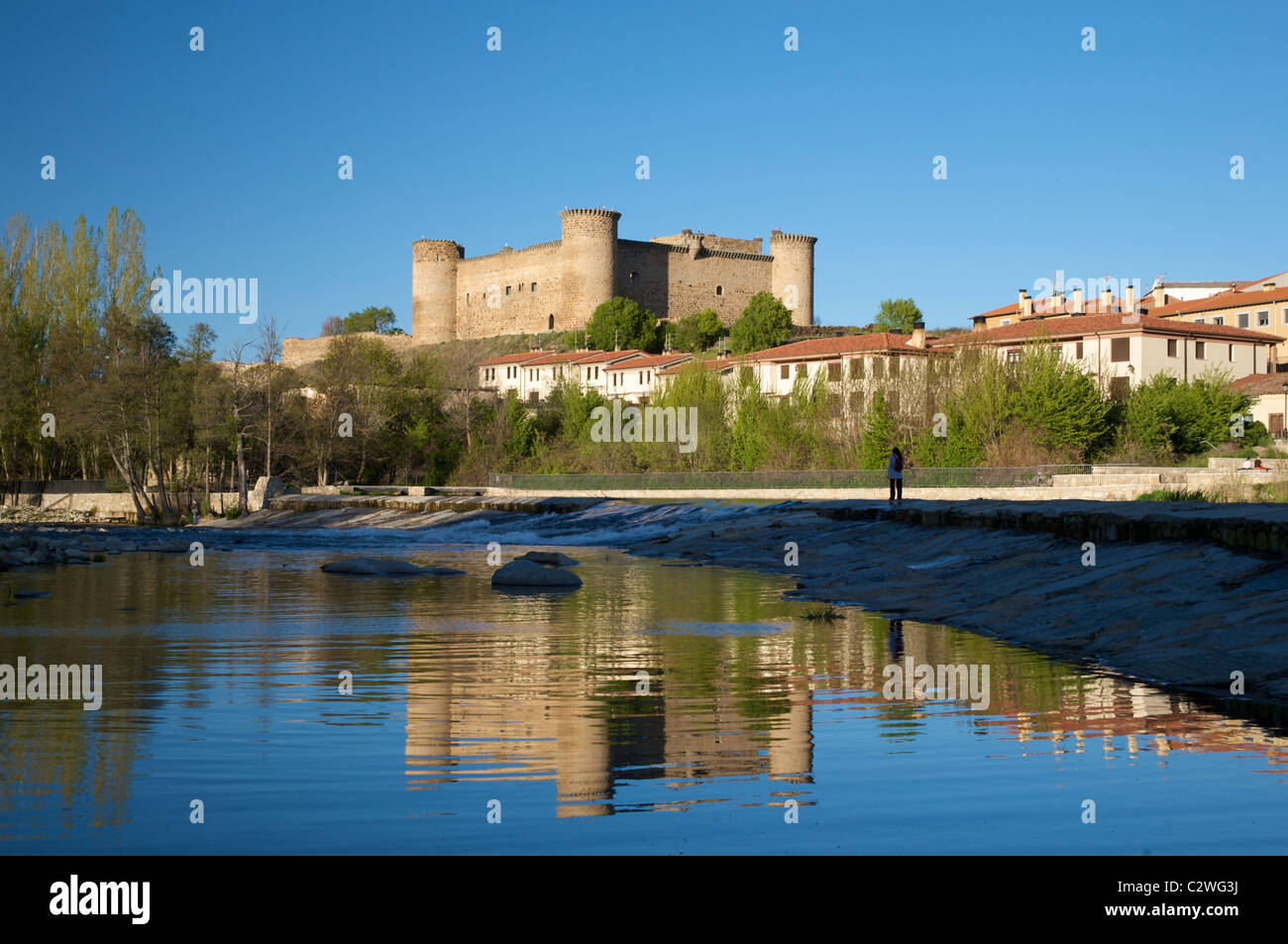 river Tormes with bridge at Barco village in avila spain Stock Photo ...