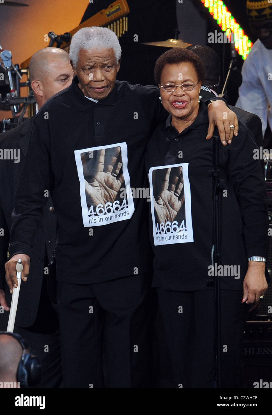 Nelson Mandela and Graca Machel Mandela Nelson Mandela birthday concert ...