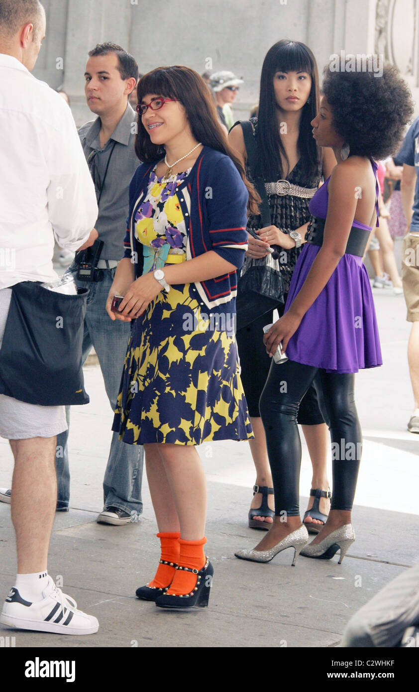 America Ferrera on the set of 'Ugly Betty' filming in Manhattan New ...